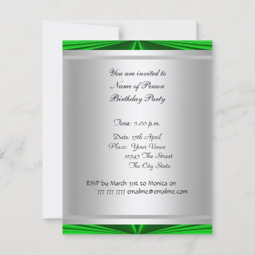 Disco Dance Green Birthday Party Invitation | Zazzle