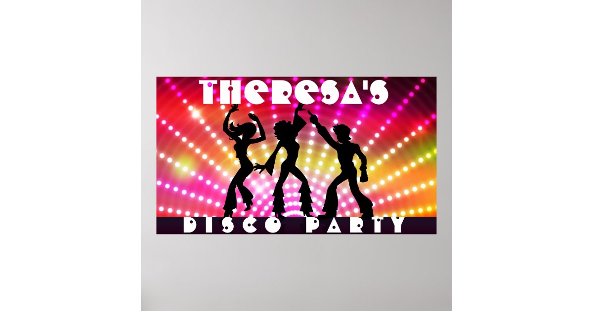 Disco Dance Party Wall Poster | Zazzle