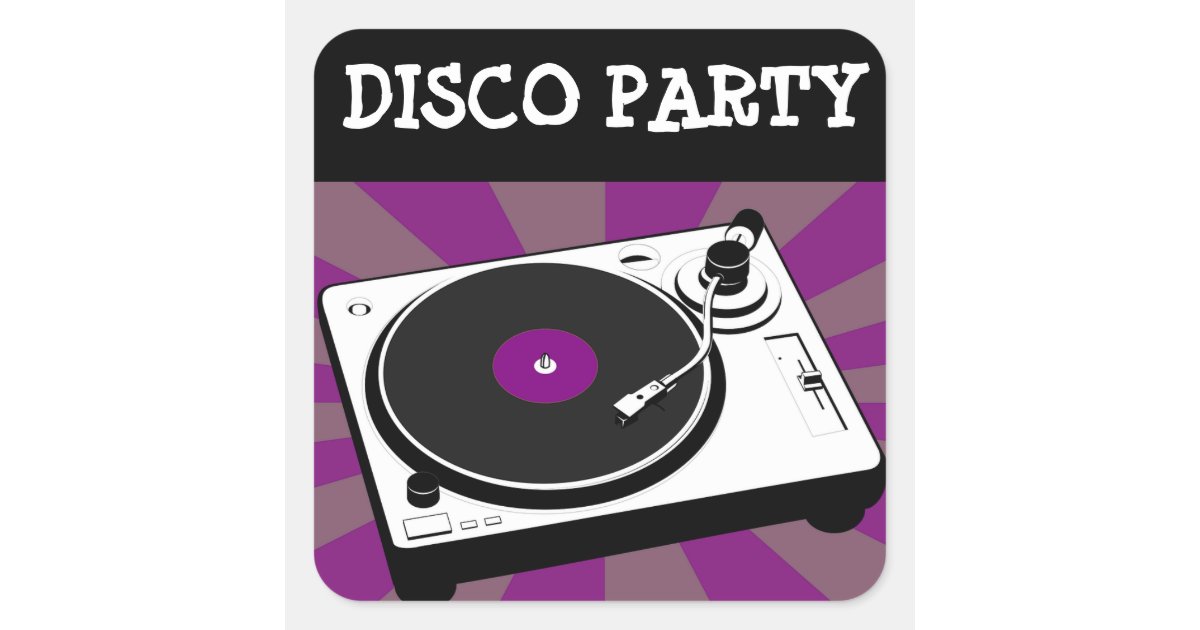 Disco Dancing 70s Themed Birthday Party Stickers | Zazzle