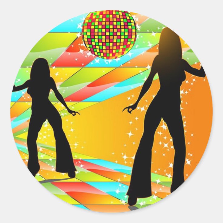 Disco Dancing Classic Round Sticker | Zazzle
