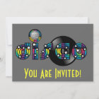 Disco Dancing Mirrored Ball and Vinyl Record Invitation | Zazzle.com