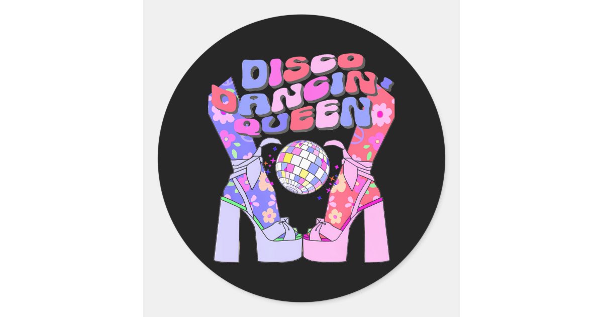 Disco Dancing Queen 70's Dancer Mom Dance 70s Classic Round Sticker ...