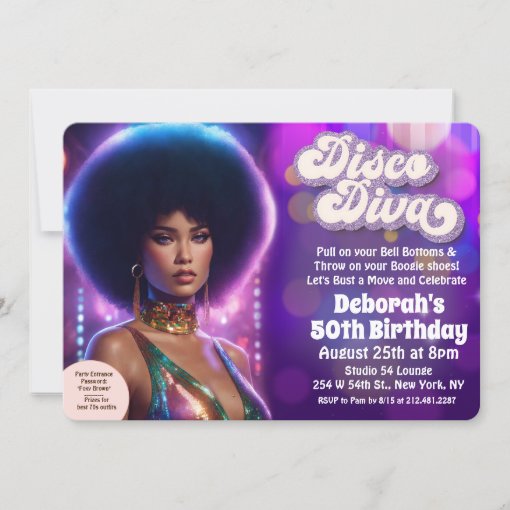 Disco Diva 70's Party Invitation | Zazzle
