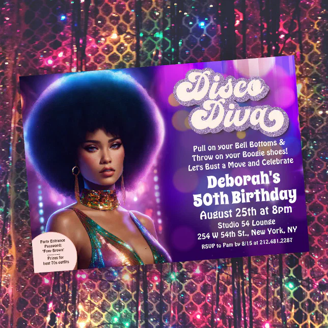 Disco Diva 70's Party Invitation | Zazzle