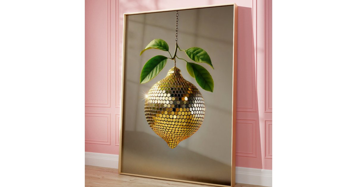 Disco Lemon Wall Art, Aesthetic Pop Art Home Poster | Zazzle