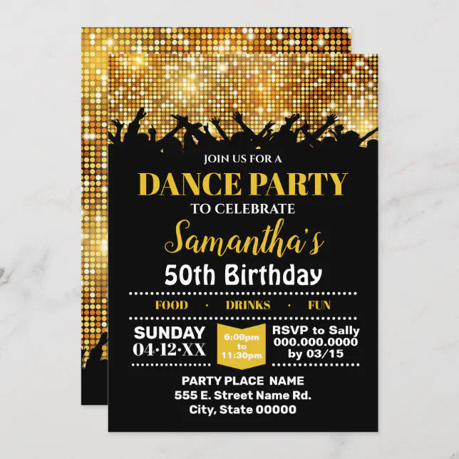 Disco night birthday Dance party bash Invitation | Zazzle