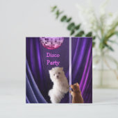Disco Party Dog Cat Maltese Bachelorette Invitation | Zazzle