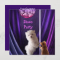 Disco Party Dog Cat Maltese Bachelorette Invitation | Zazzle