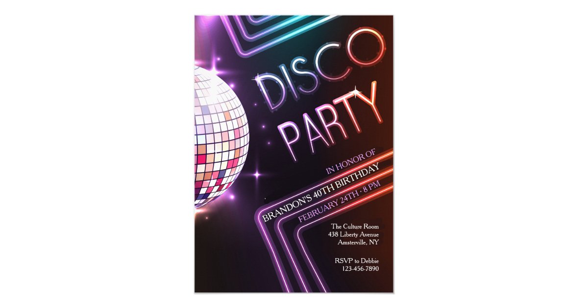 Disco Party Invitation | Zazzle.com