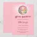 Disco party pink birthday invitation | Zazzle