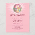 Disco party pink birthday invitation | Zazzle