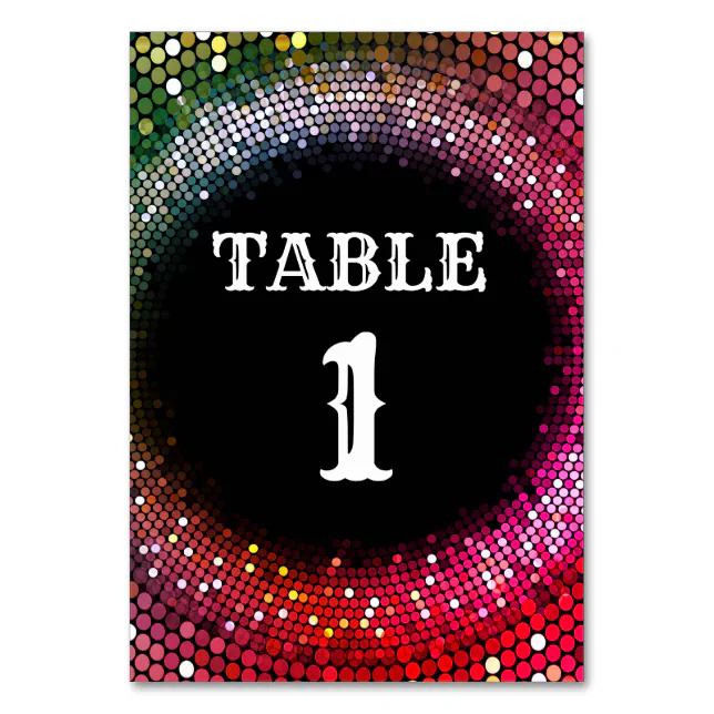 Disco party Table card | Zazzle