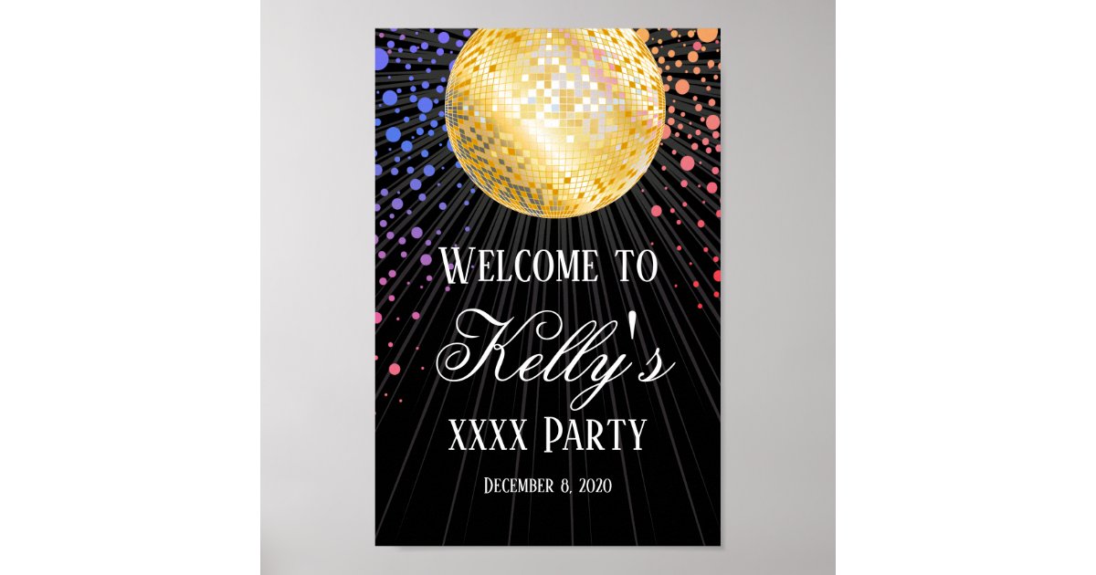 disco party welcome sign | Zazzle