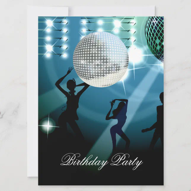 Disco Retro Birthday Party Invitation | Zazzle