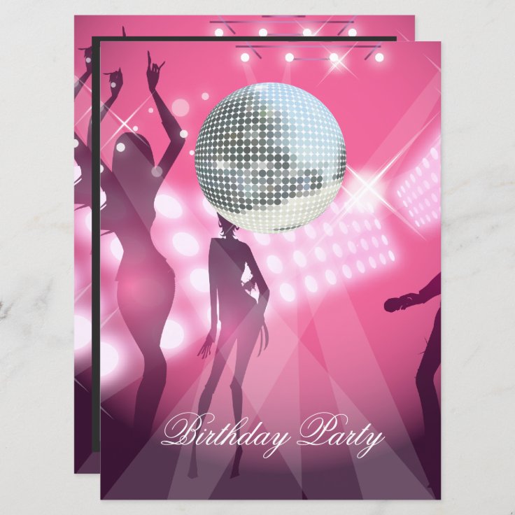 Disco Retro Birthday Party Invitation | Zazzle