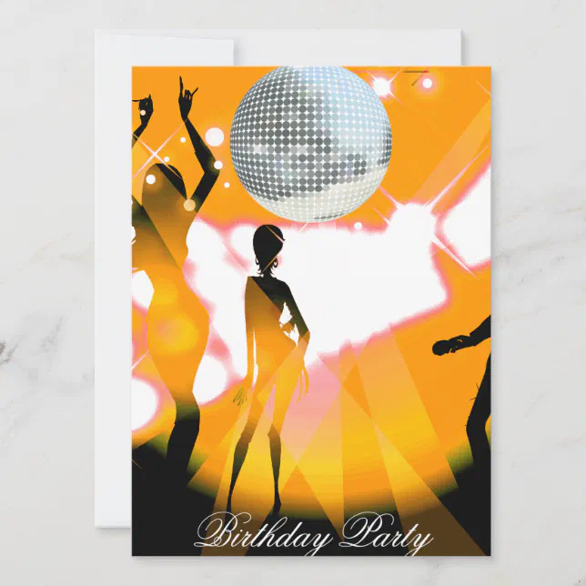Disco Retro Birthday Party Invitation | Zazzle