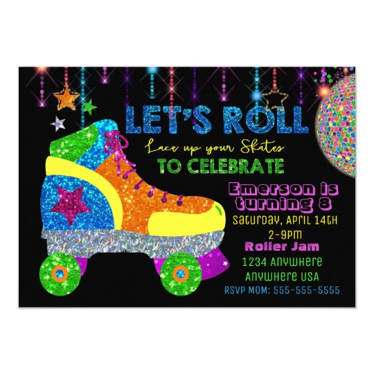 Fryes Roller Rink Party Invitation Template