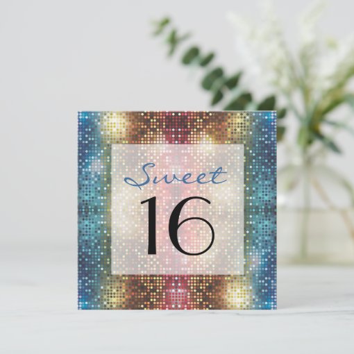 Disco Sweet 16 Birthday Party Custom Invite | Zazzle