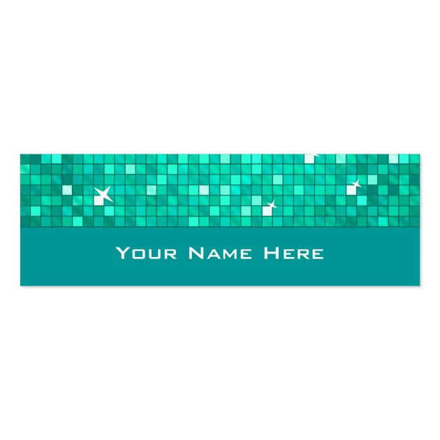 Disco Tiles Aqua business card skinny