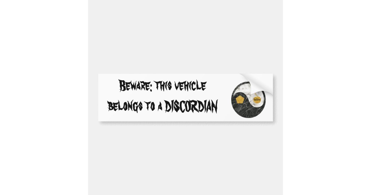 Discordian Bumper Sticker (Beware) | Zazzle