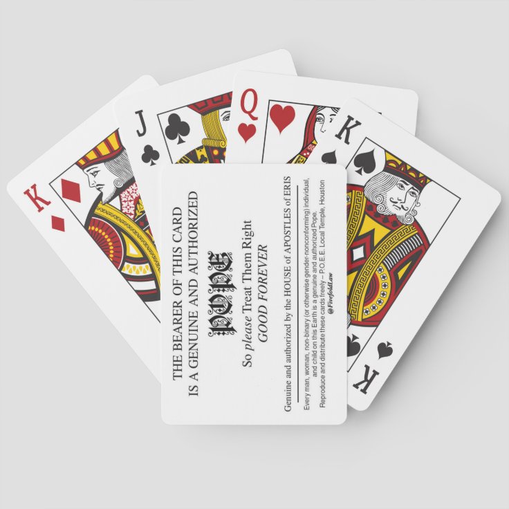 Discordian Pope Card Playing Cards | Zazzle