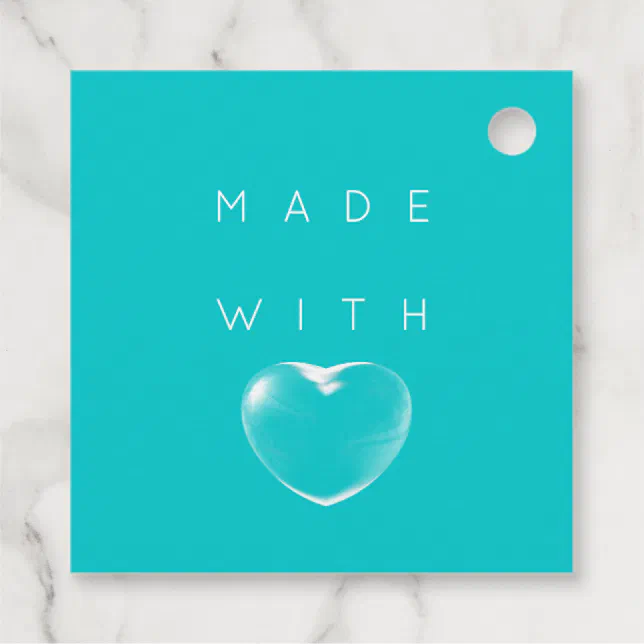 Discount Code Logo Gold Heart Thank You Ocean Favor Tags | Zazzle