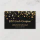 Discount Coupon Card Bright Black Gold Confetti | Zazzle