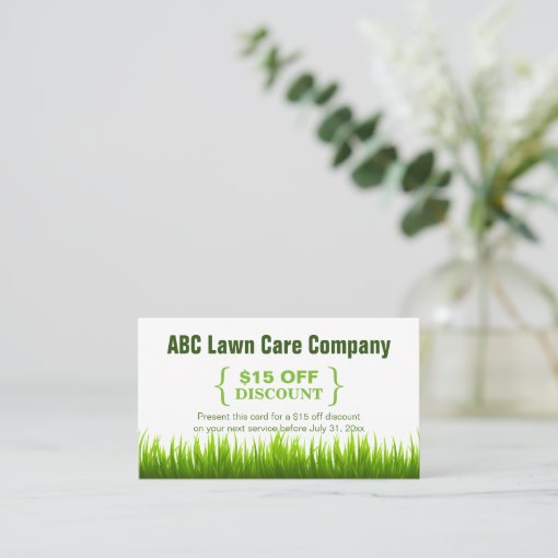 Discount Coupon Lawn Care Landscaping Gift Card | Zazzle