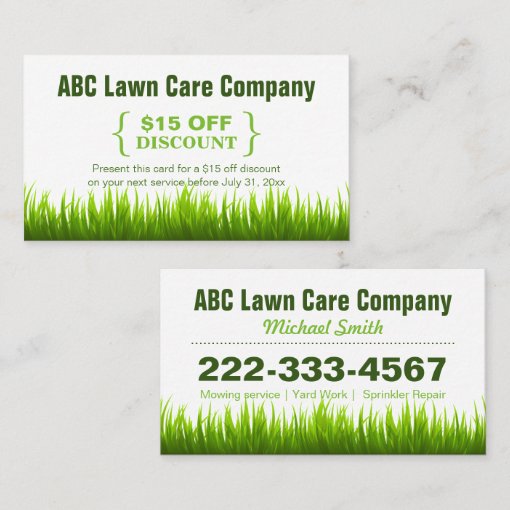 Discount Coupon Lawn Care Landscaping Gift Card | Zazzle