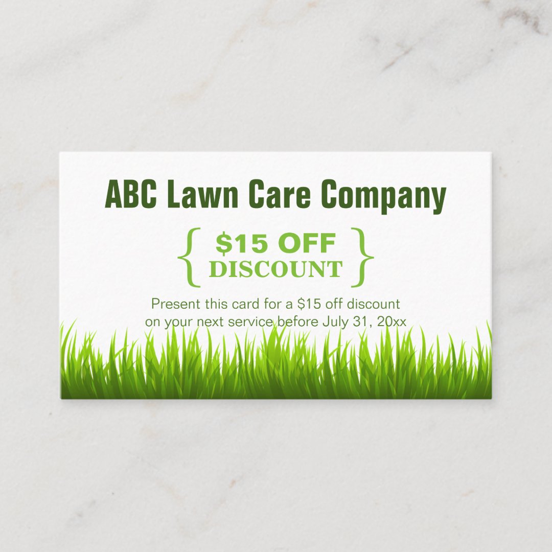 Discount Coupon Lawn Care Landscaping Gift Card | Zazzle