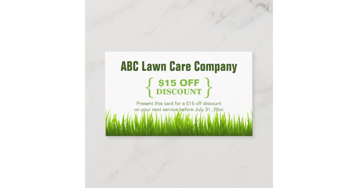 Discount Coupon Lawn Care Landscaping Gift Card | Zazzle