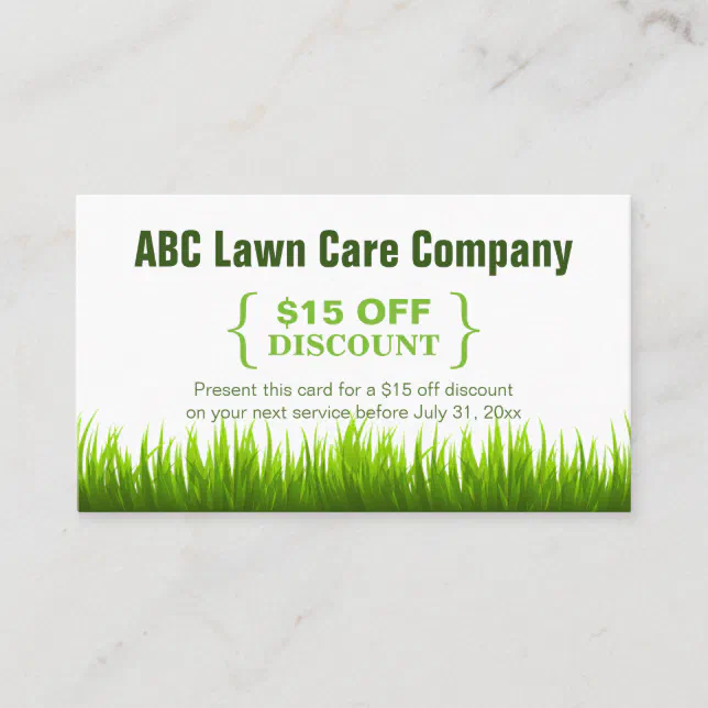 Discount Coupon Lawn Care Landscaping Gift Card | Zazzle