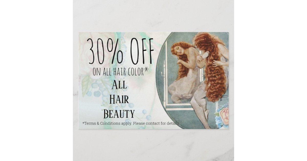 Discount offer hairdressing hair salon flyer | Zazzle