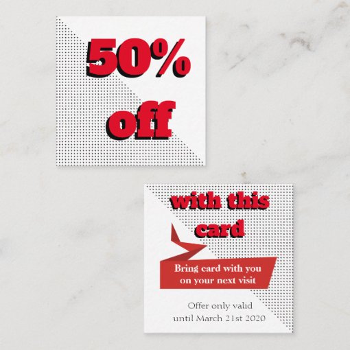 Discount voucher, pack in or loyalty card | Zazzle