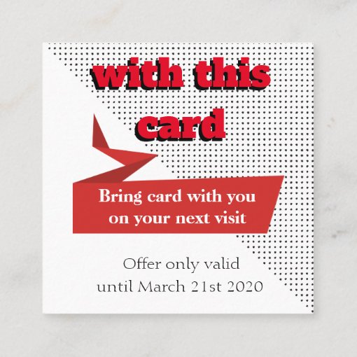 Discount voucher, pack in or loyalty card | Zazzle