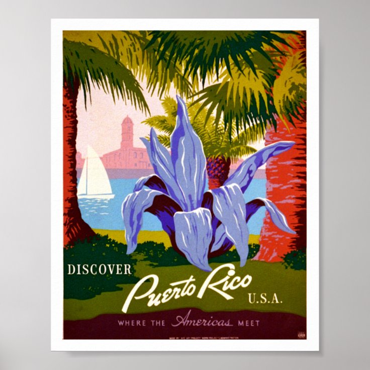 Discover Puerto Rico Vintage Poster | Zazzle