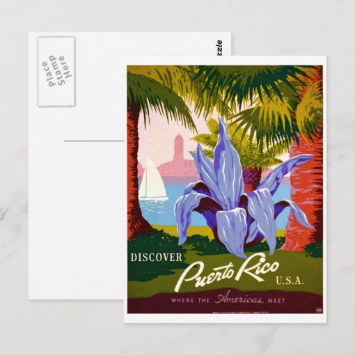 Discover Travel, Puerto Rico History Postcard | Zazzle