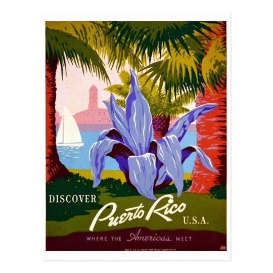 Discover Travel, Puerto Rico History Postcard | Zazzle.com