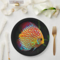 Discus aquarium fish dinner paper plate | Zazzle