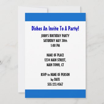 Dishes and Invite To A Party Invite | Zazzle