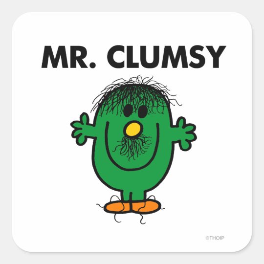 Disheveled Mr. Clumsy Square Sticker | Zazzle.com