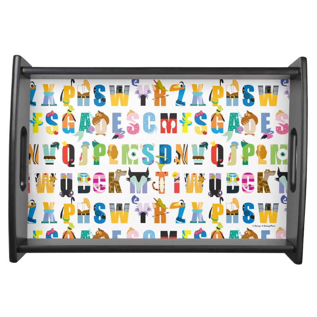 Disney Alphabet Mania Pattern Serving Tray | Zazzle