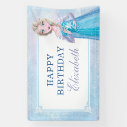 Disney Frozen Elsa Birthday Banner | Zazzle