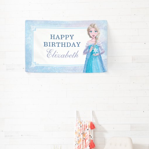 Disney Frozen Elsa Birthday Banner | Zazzle