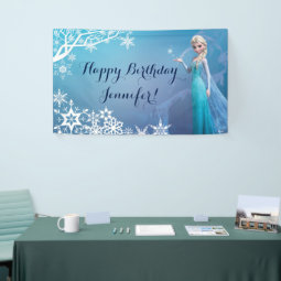 Disney Frozen Elsa Birthday Banner | Zazzle