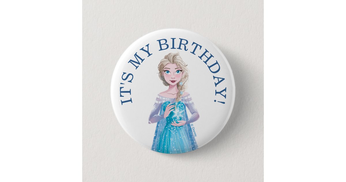 Disney Frozen Elsa Birthday Button | Zazzle