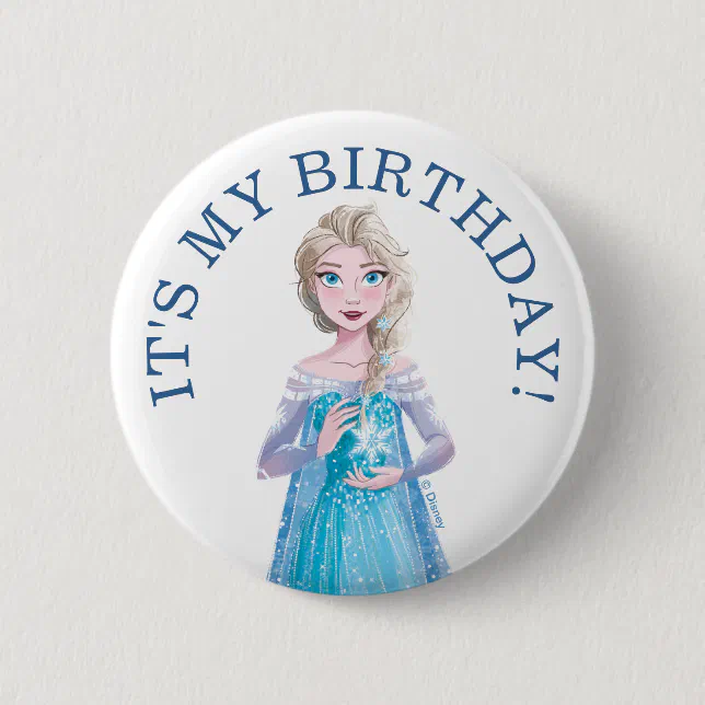 Disney Frozen Elsa Birthday Button | Zazzle