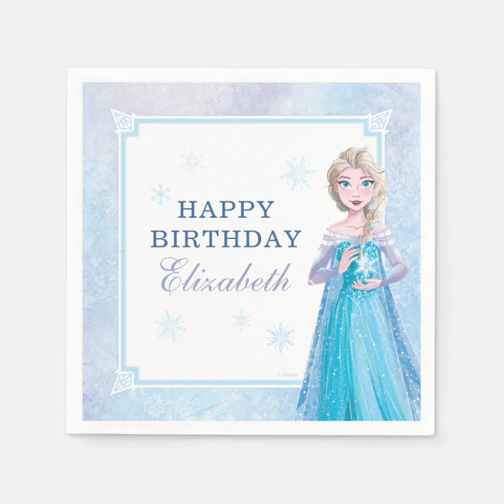 Disney Frozen Elsa Birthday Napkins | Zazzle