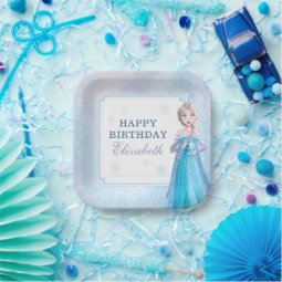 Disney Frozen Elsa Birthday Paper Plates | Zazzle
