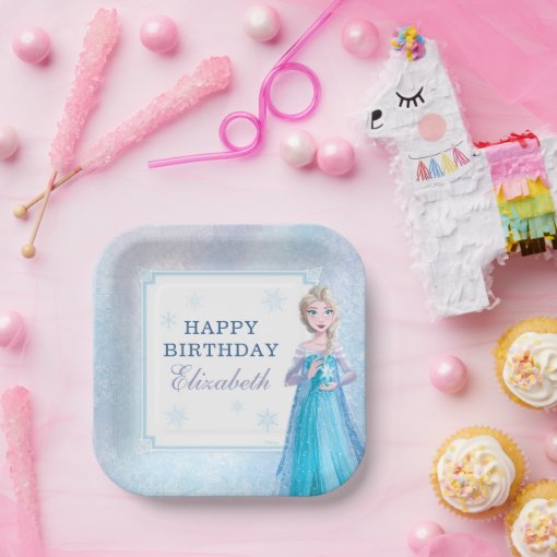Disney Frozen Elsa Birthday Paper Plates | Zazzle